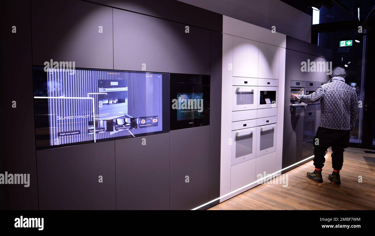 Warsaw, Poland. 19 January 2023. Inside MIELE retail store. Miele is ...
