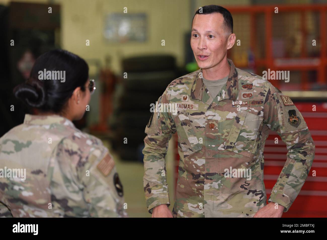 Maj. Jason P. Thomas, the incoming commander of the 380th Expeditionary ...