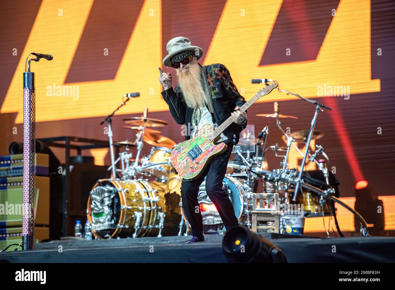 June 22, 2019: ZZ Top perform at the Hellfest Open Air festival Stock ...