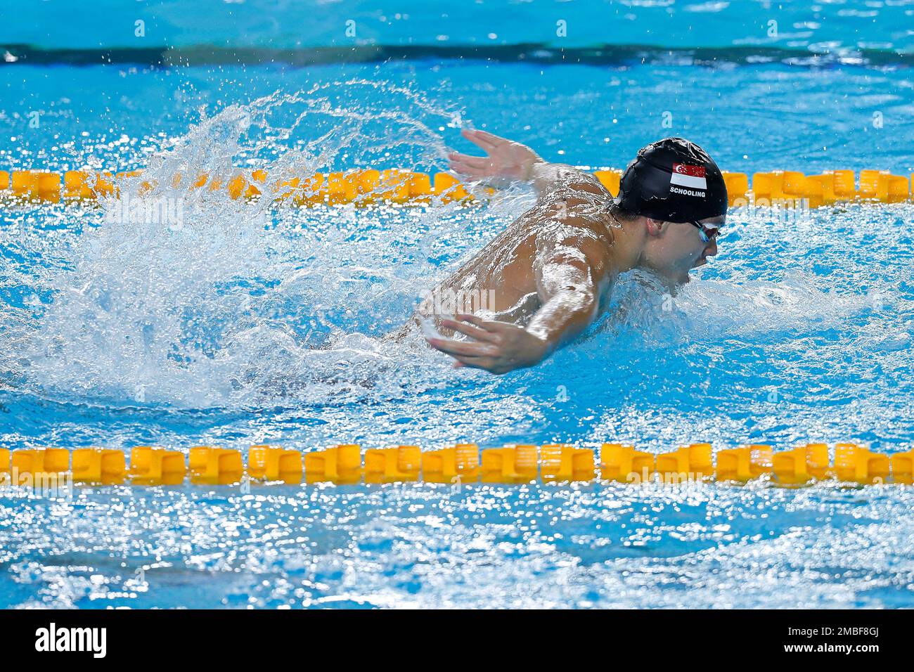 Joseph Isaac Schooling of Singapore in action during the Men's 4 x 100m ...