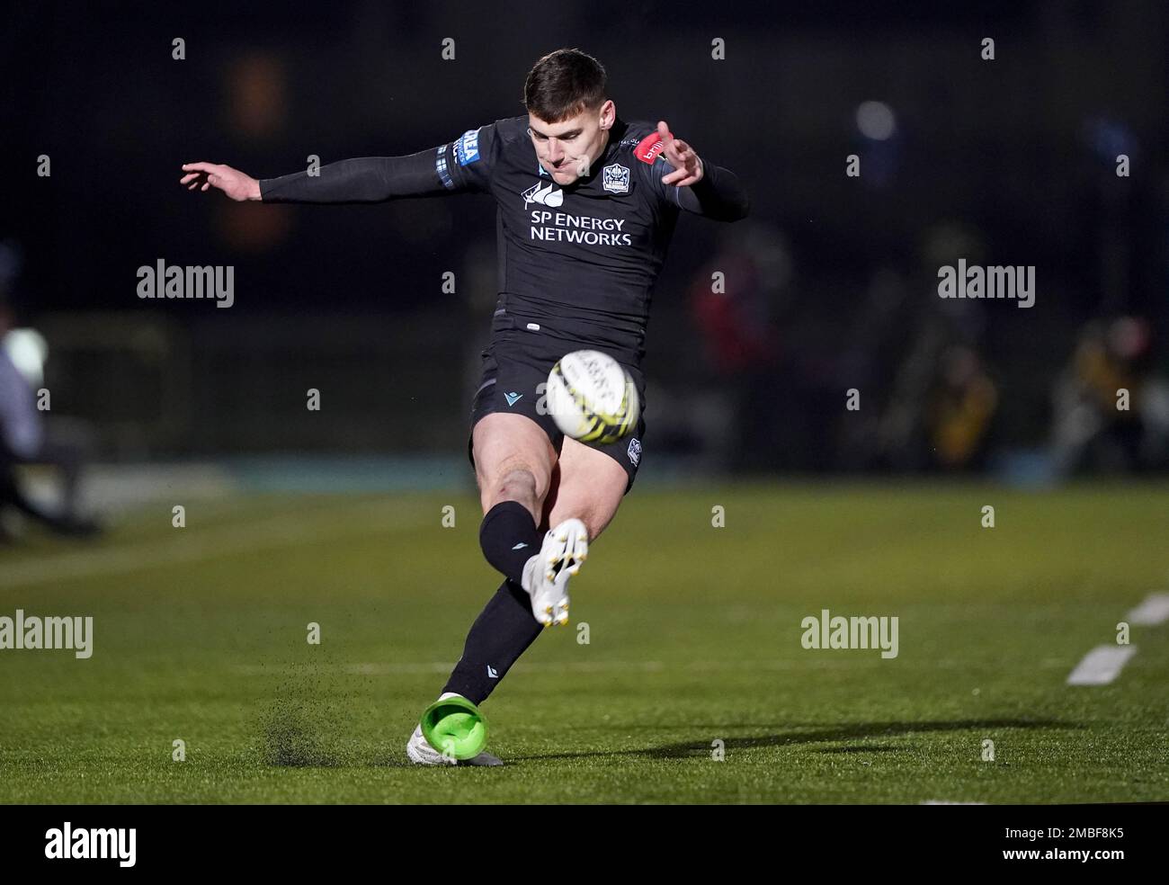 Glasgow Warriors’s Tom Jordan scores a conversion during the EPCR ...