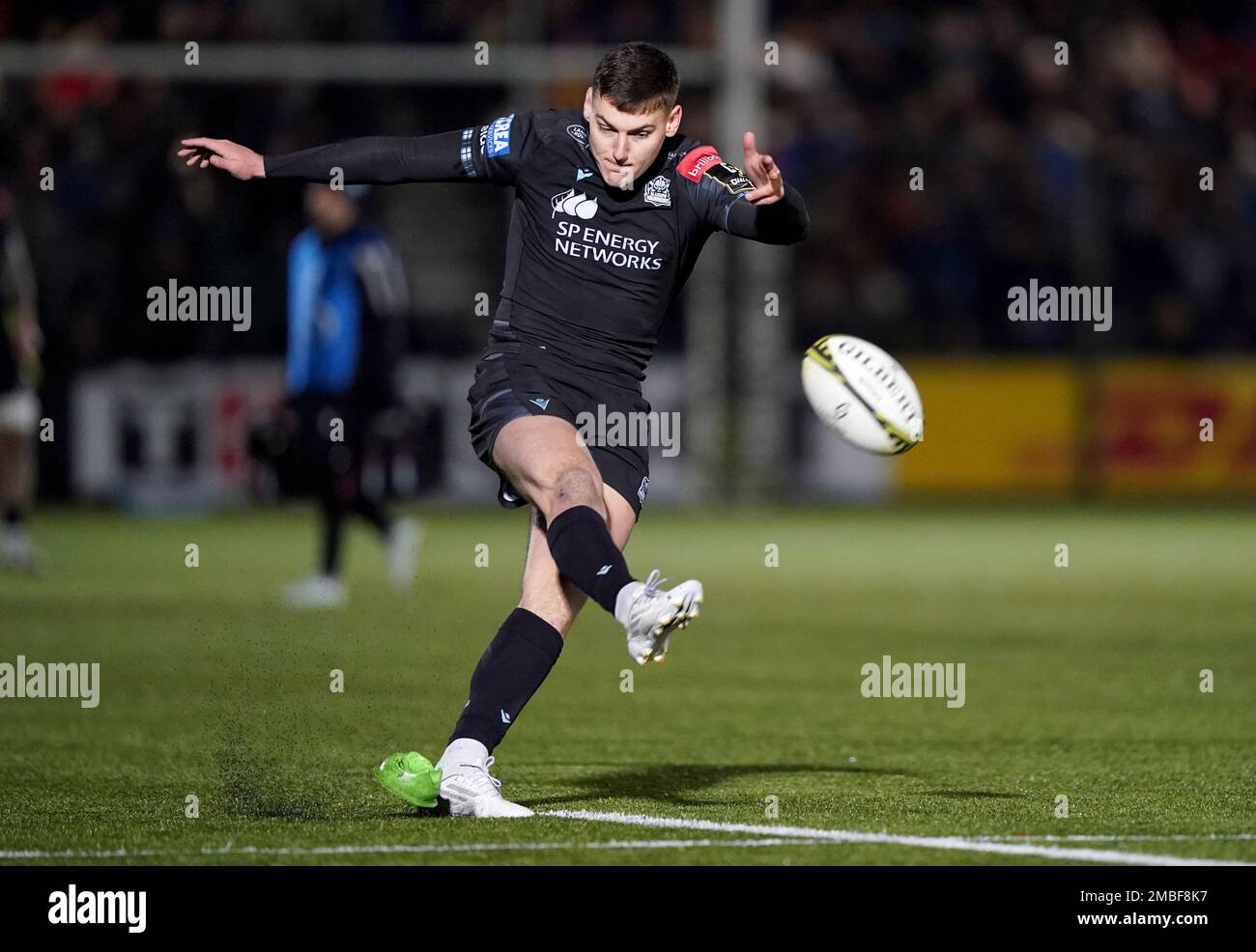 Glasgow Warriors’s Tom Jordan scores a conversion during the EPCR ...