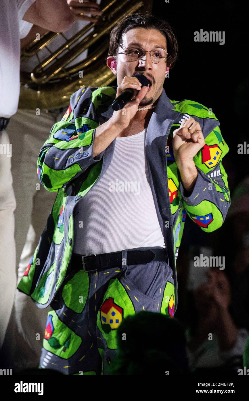 Bbno$ performs on stage at the JUNO Awards on Sunday, May 15, 2022, at ...