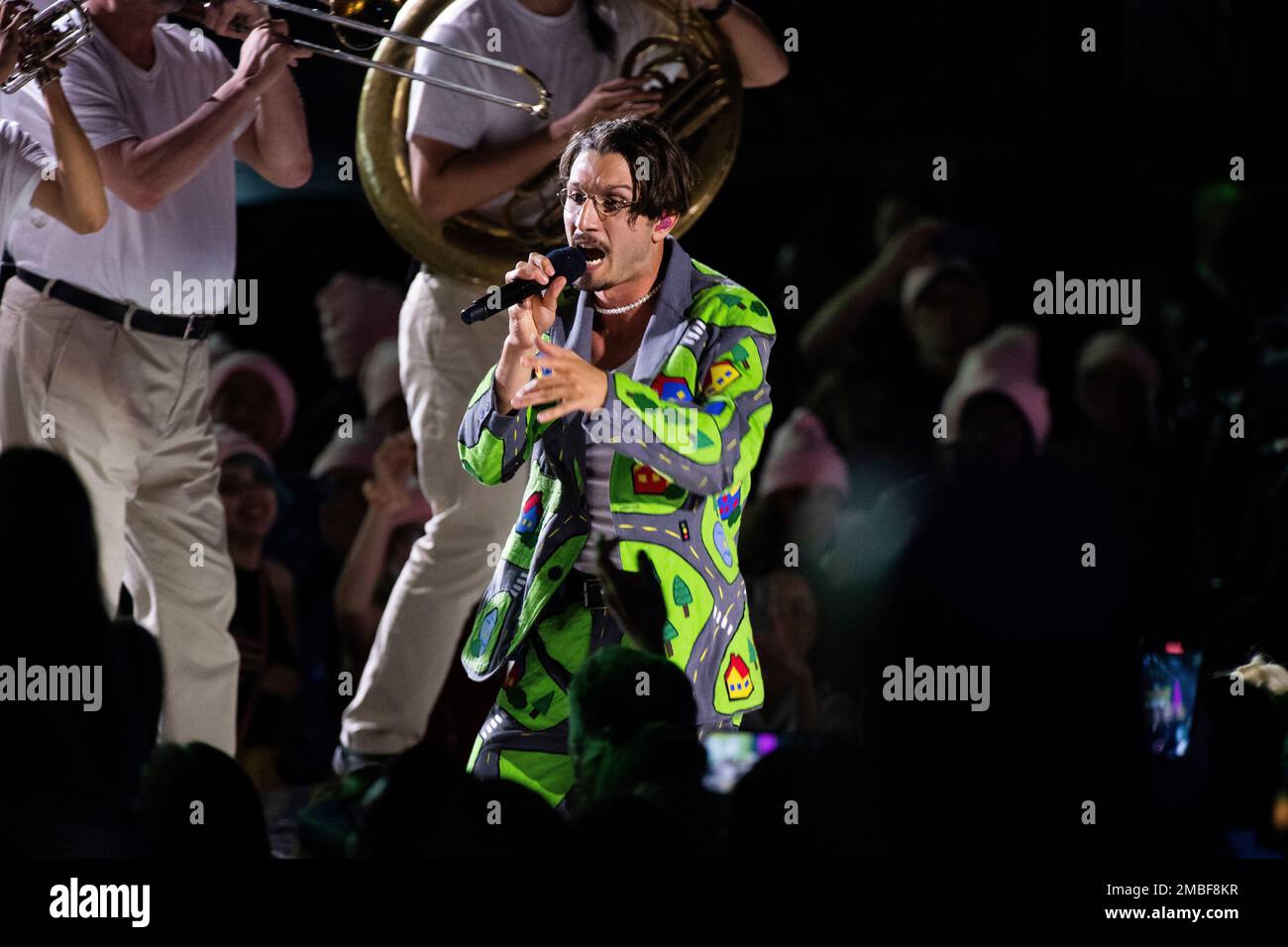 Bbno$ performs on stage at the JUNO Awards on Sunday, May 15, 2022, at ...