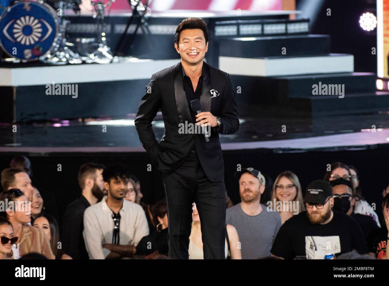 Simu Liu on stage at the JUNO Awards on Sunday, May 15, 2022, at the ...