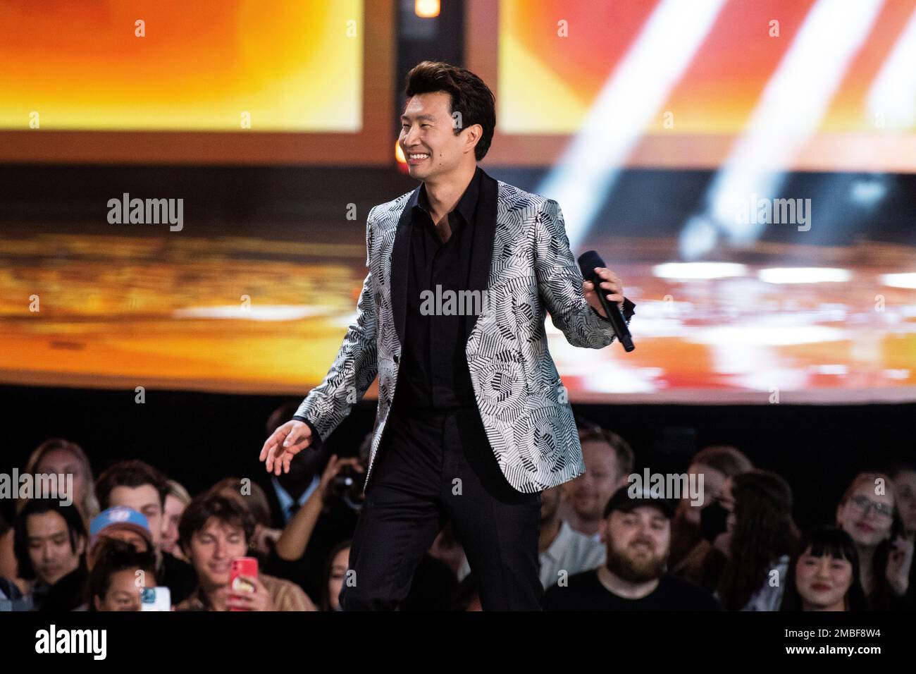 Simu Liu on stage at the JUNO Awards on Sunday, May 15, 2022, at the ...