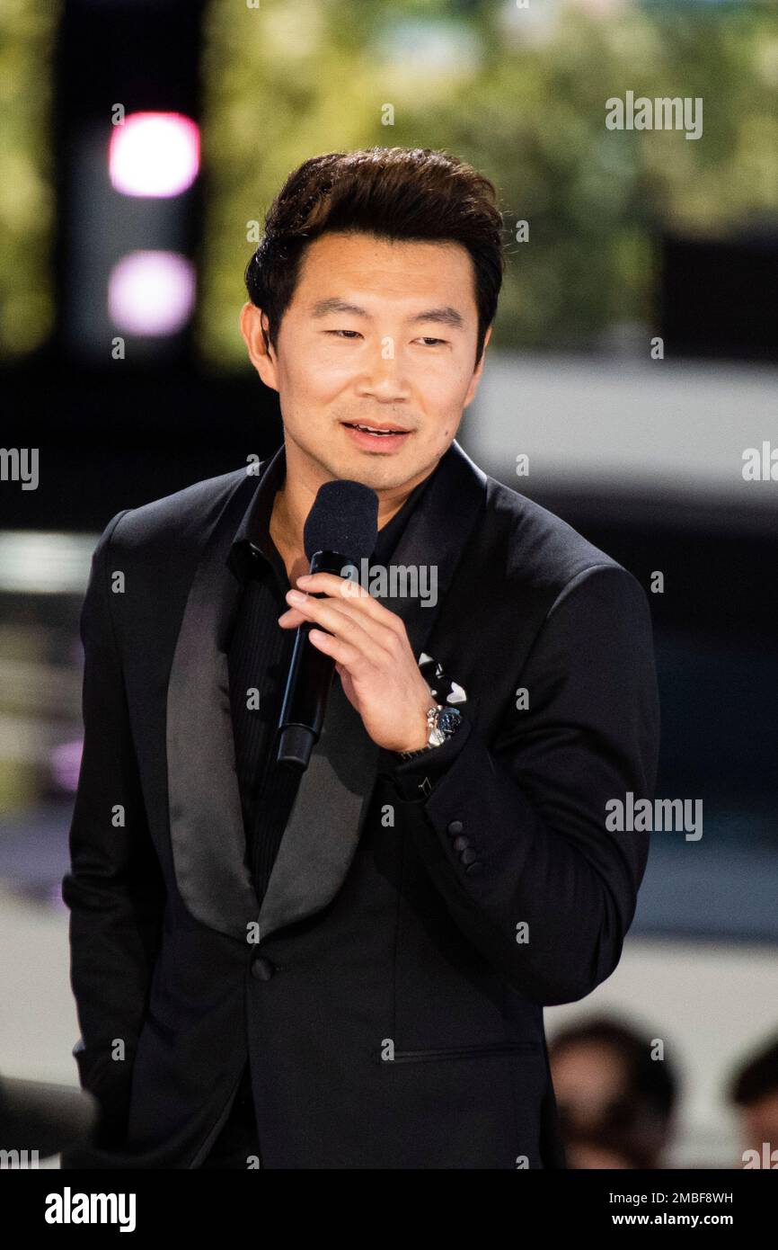 Simu Liu on stage at the JUNO Awards on Sunday, May 15, 2022, at the ...