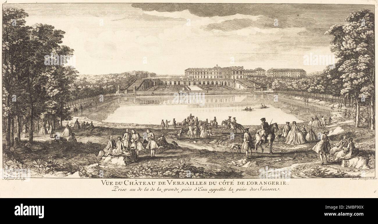Vue du Chateau de Versailles du Cote de l'Orangerie. View of the Palace ...