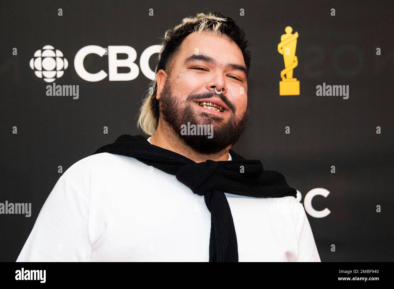 Sebastian Gaskin arrives at the JUNO Awards on Sunday, May 15, 2022, at ...