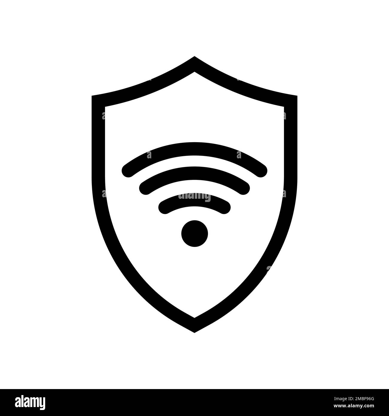 Wi Fi Signal Security Icon Shield Icon With Signal Symbol Black Wifi