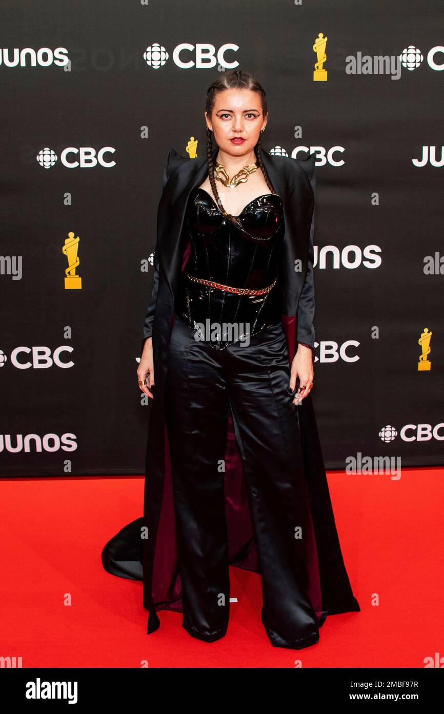 Jayli Wolf arrives at the JUNO Awards on Sunday, May 15, 2022, at the ...