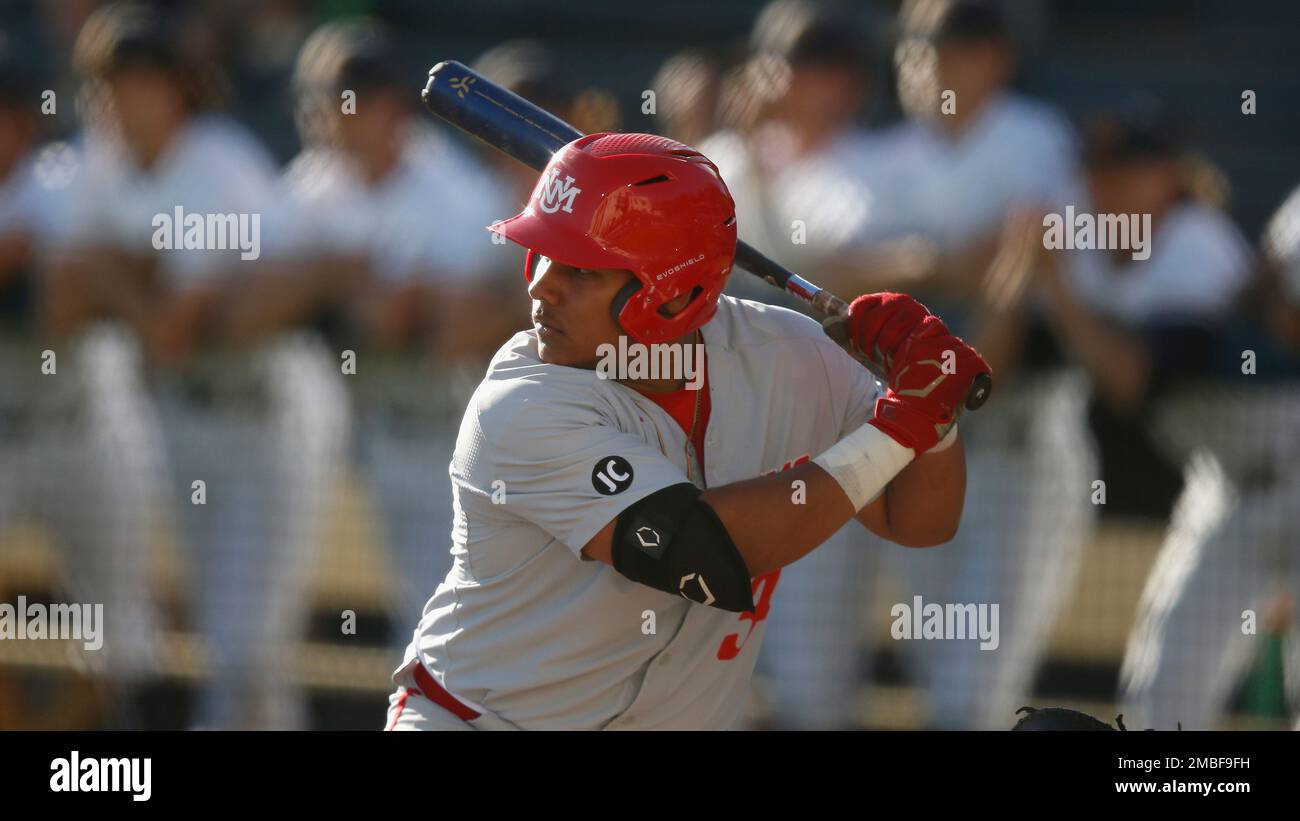 Lyle Hibbitts of New Mexico State at bat against Cal during an NCAA ...