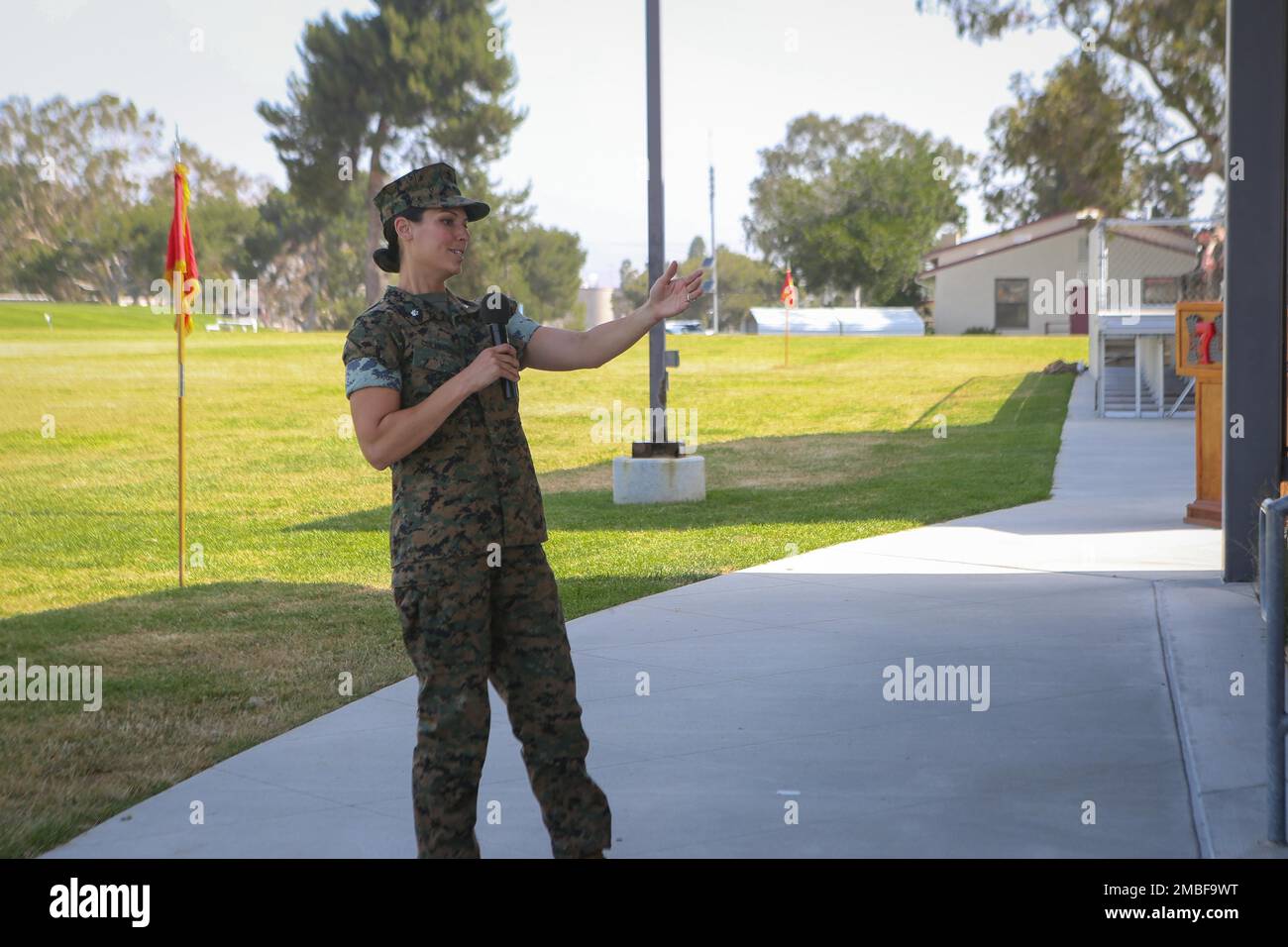 U.S. Marine Corps Lt. Col. Sarah Culbertson, oncoming commanding ...