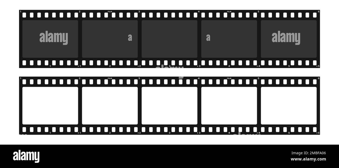 Set of filmstrip isolated on transparent background. Retro film strip ...