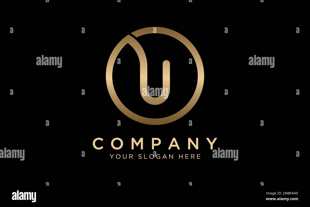 U Letter Logo With Circle Shape. Modern Unique Creative U Logo Design ...