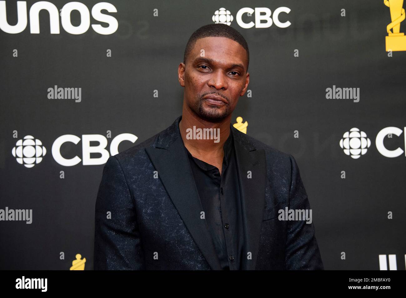 Chris Bosh arrives at the JUNO Awards on Sunday, May 15, 2022, at the ...