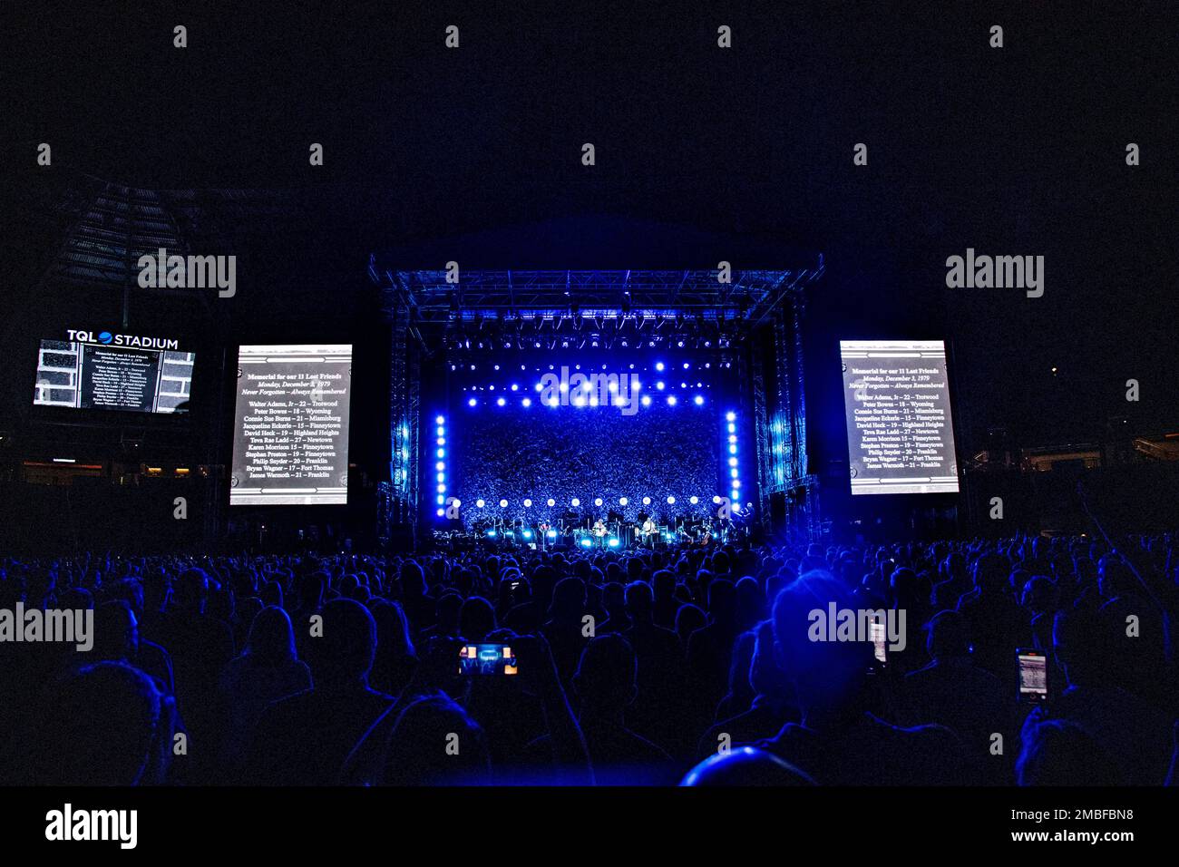 Names of victims from the The Who concert disaster in 1979 scroll ...