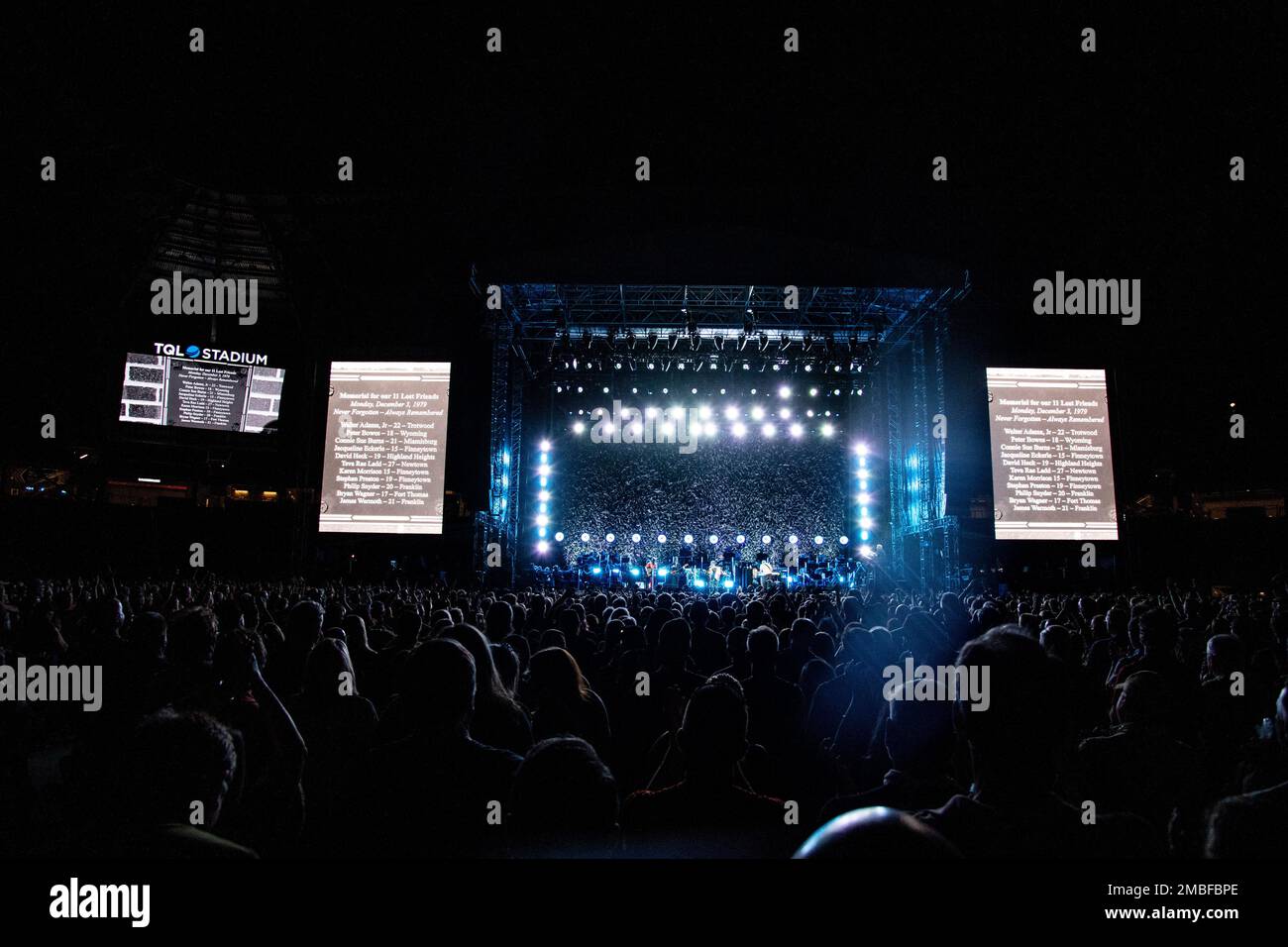 Names of victims from the The Who concert disaster in 1979 scroll ...