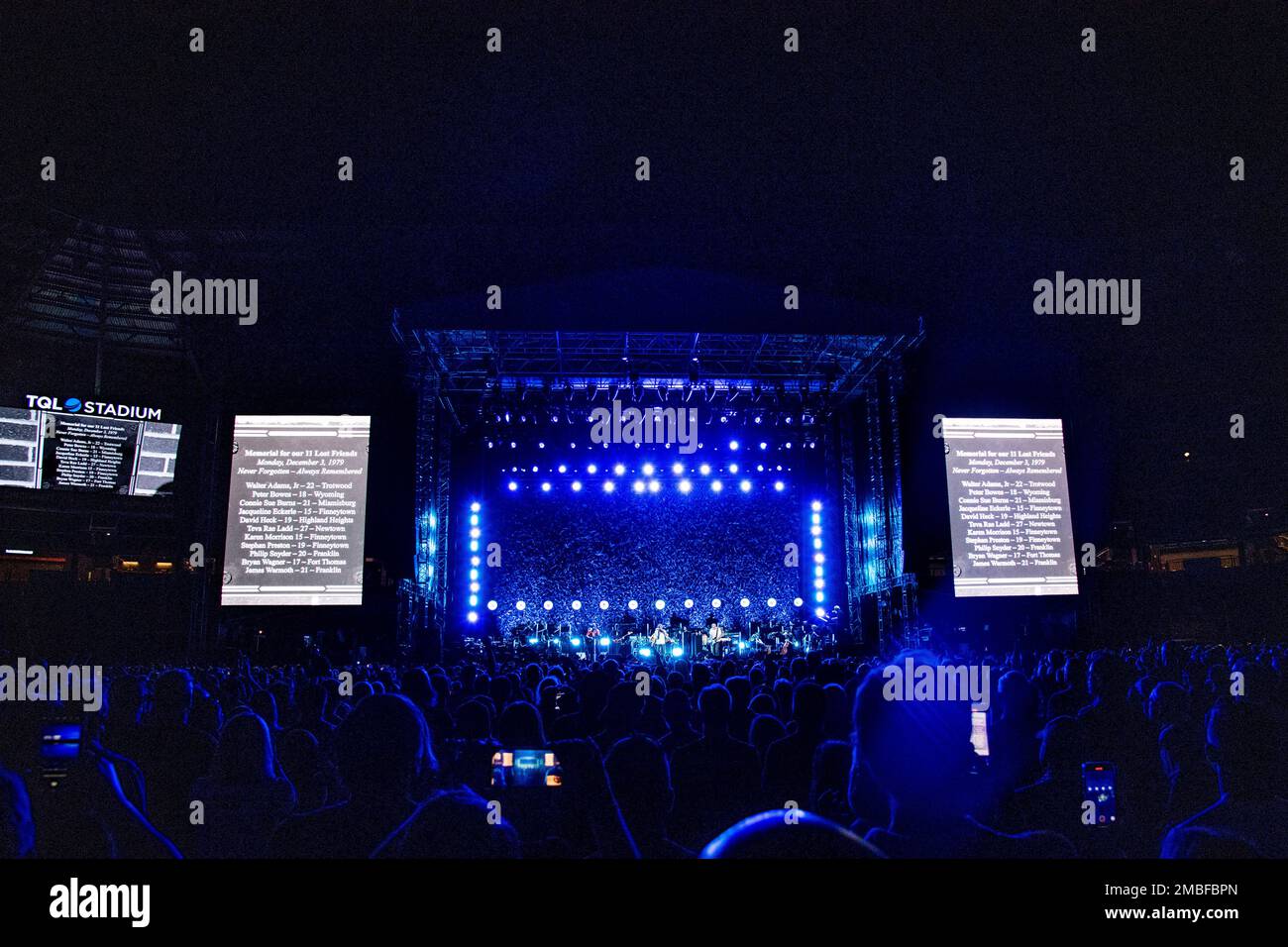 Names of victims from the The Who concert disaster in 1979 scroll ...