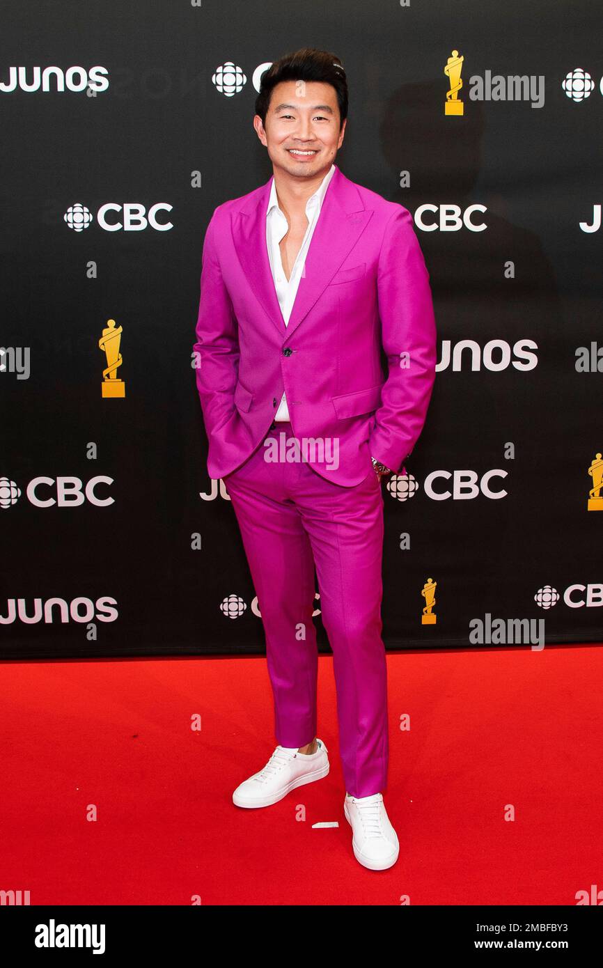Simu Liu arrives at the JUNO Awards on Sunday, May 15, 2022, at the ...