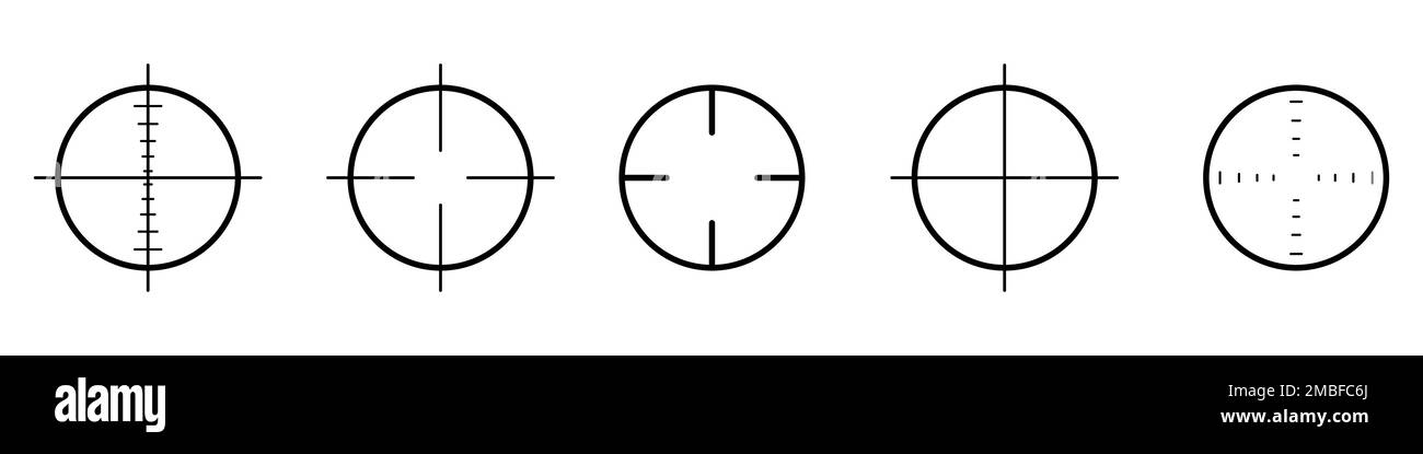 Target icon. Set of black target icons on white background. Vector ...