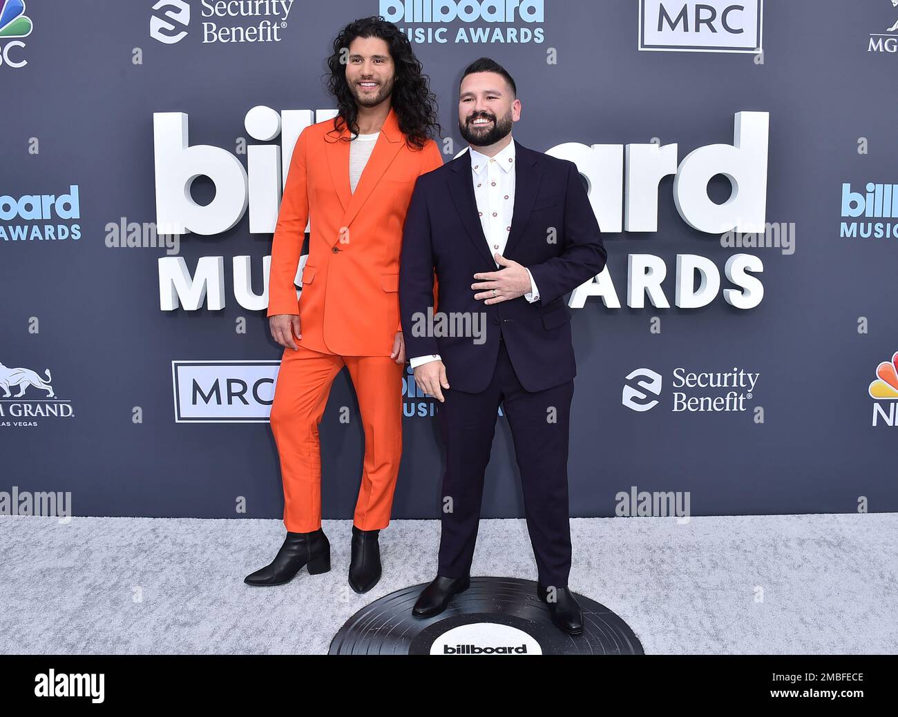 Dan Smyers, left, and Shay Mooney of Dan + Shay arrive at the Billboard ...