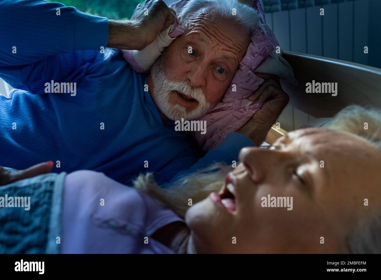 Man old sleeping bed night hi-res stock photography and images - Alamy