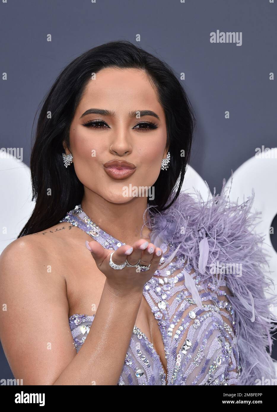 Becky G arrives at the Billboard Music Awards on Sunday, May 15, 2022 ...