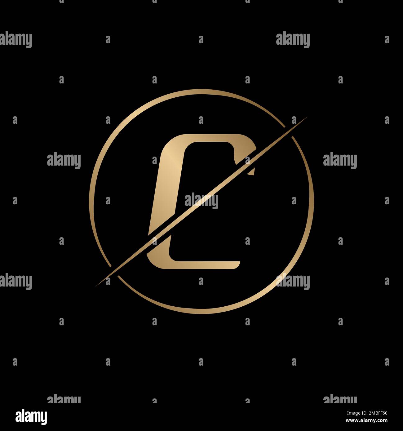 Sliced Letter C Logo With Circle Shape. Modern Creative C Logo Design ...