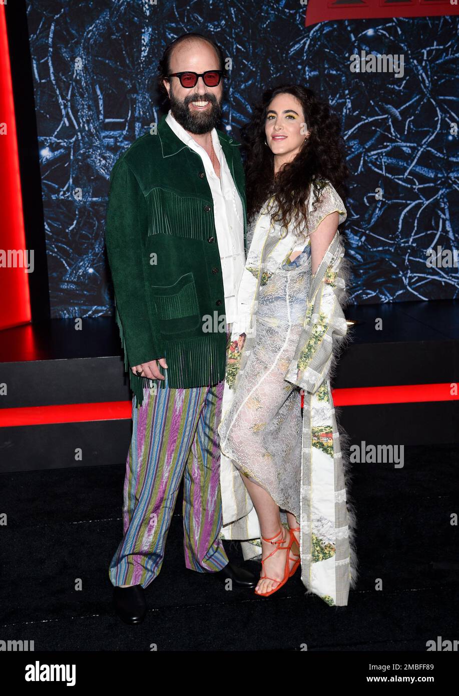 Brett Gelman, left, and Ari Dayan attend the premiere of "Stranger ...