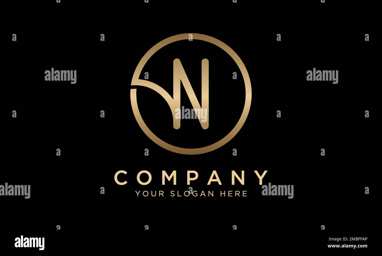 N Letter Logo With Circle Shape Modern Unique Creative N Logo Design