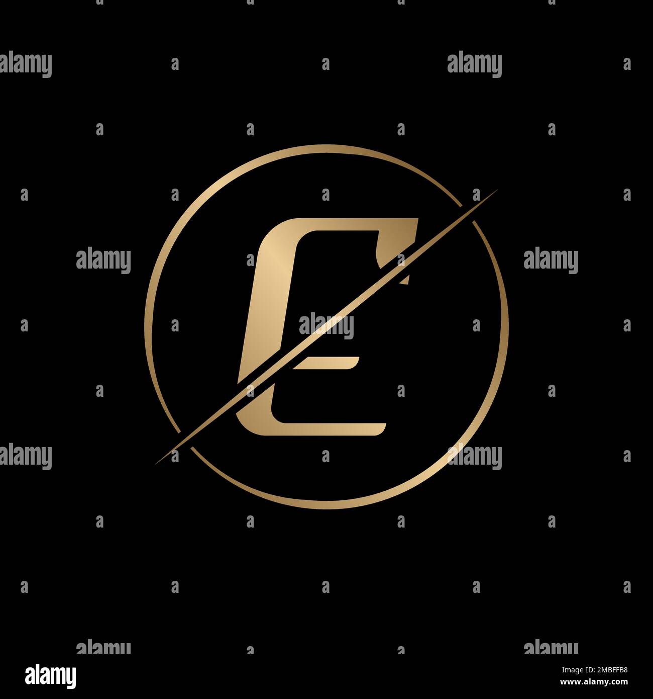 Sliced Letter E Logo With Circle Shape. Modern Creative E Logo Design Vector Template. Elegant ...