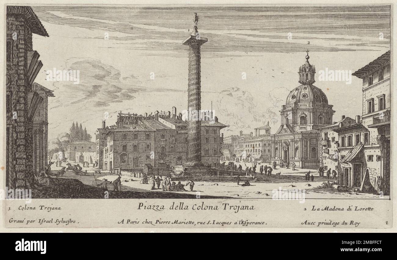 Piazza della Colona Trojana, 1640-1660 Stock Photo - Alamy