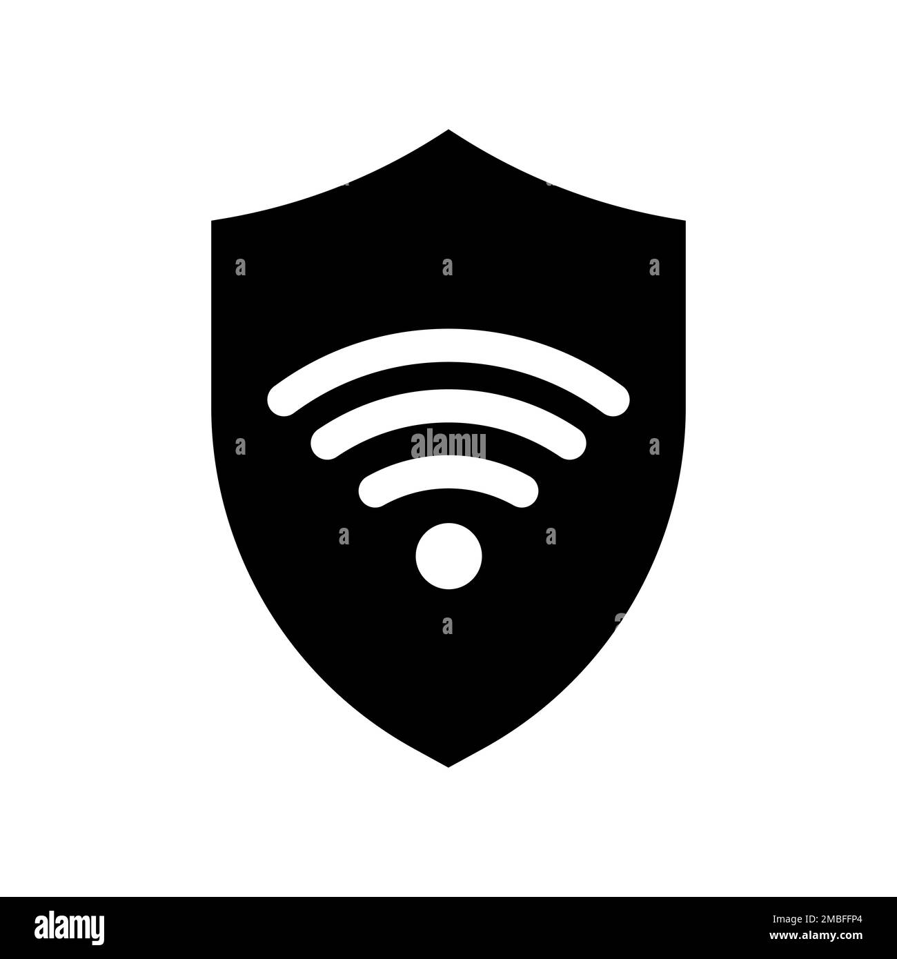 WI-FI signal security icon. Shield icon with signal symbol. Black wifi ...