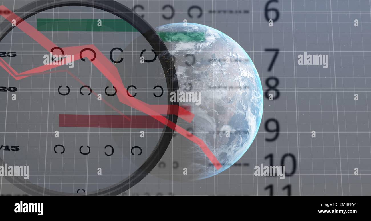 Composition Of Data Processing And Globe Over Shapes And Numbers On