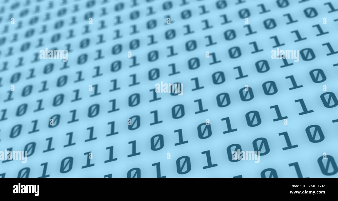 Composition of binary coding on white background Stock Photo - Alamy