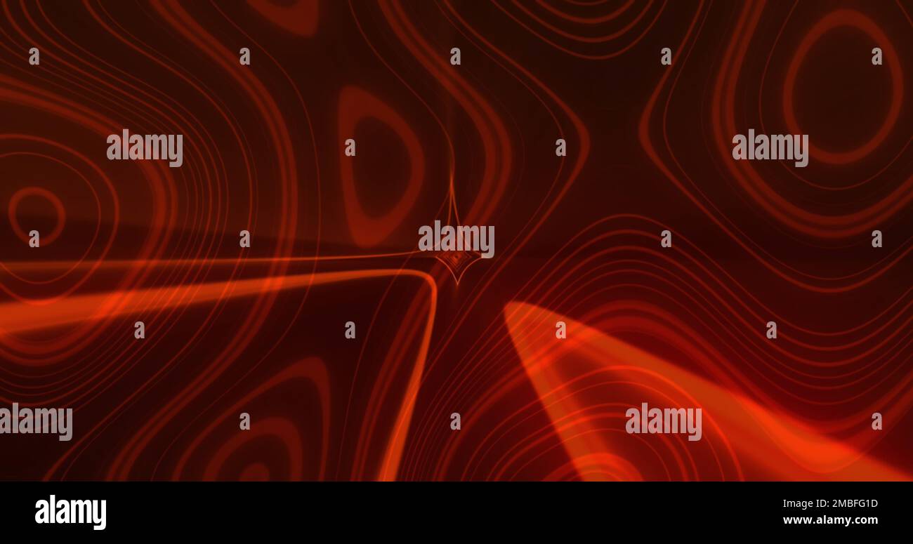 Composition of red light trails and shapes on black background Stock ...