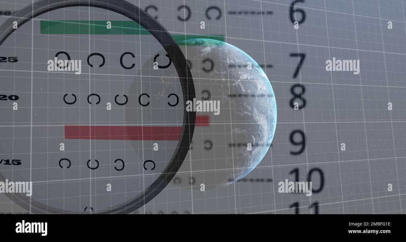 Composition Of Data Processing And Globe Over Shapes And Numbers On