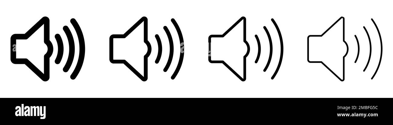 Sound volume icons. Speaker volume icons isolated. Set of vector icons ...