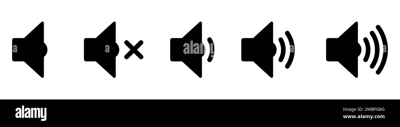 Sound volume icons. Speaker volume icons isolated. Set of vector icons ...