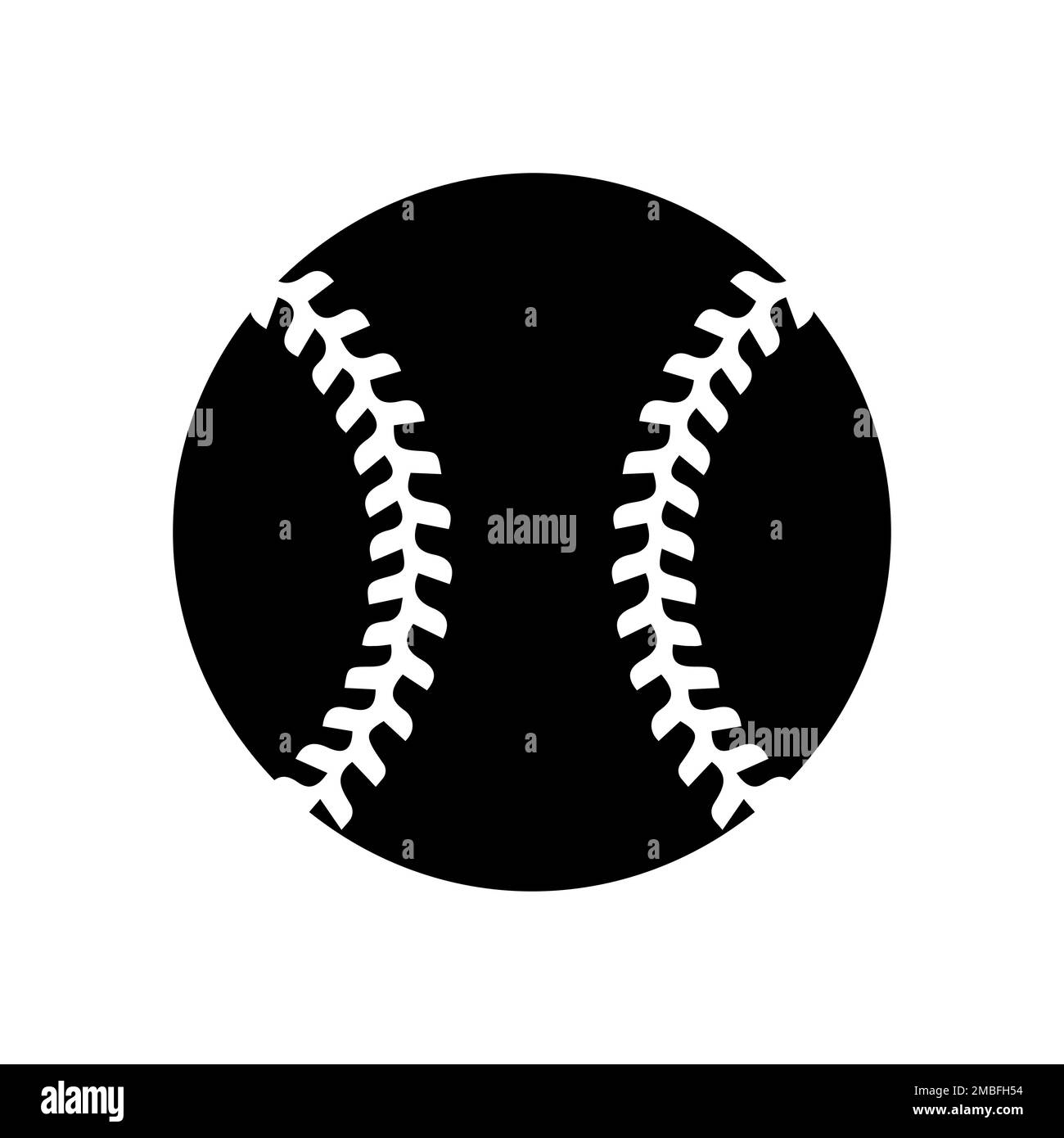 Baseball ball icon. Black baseball ball sign on white background ...