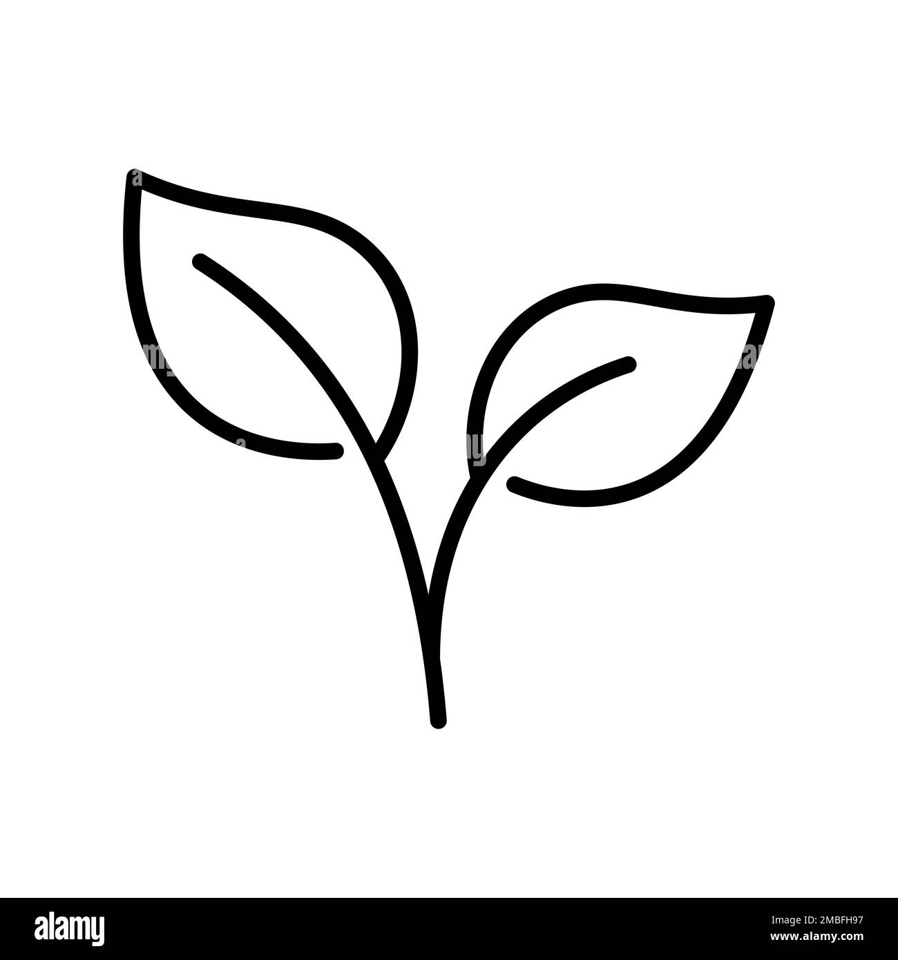 Branch icon. Branch with leaves. Vector illustration. Black isolated ...