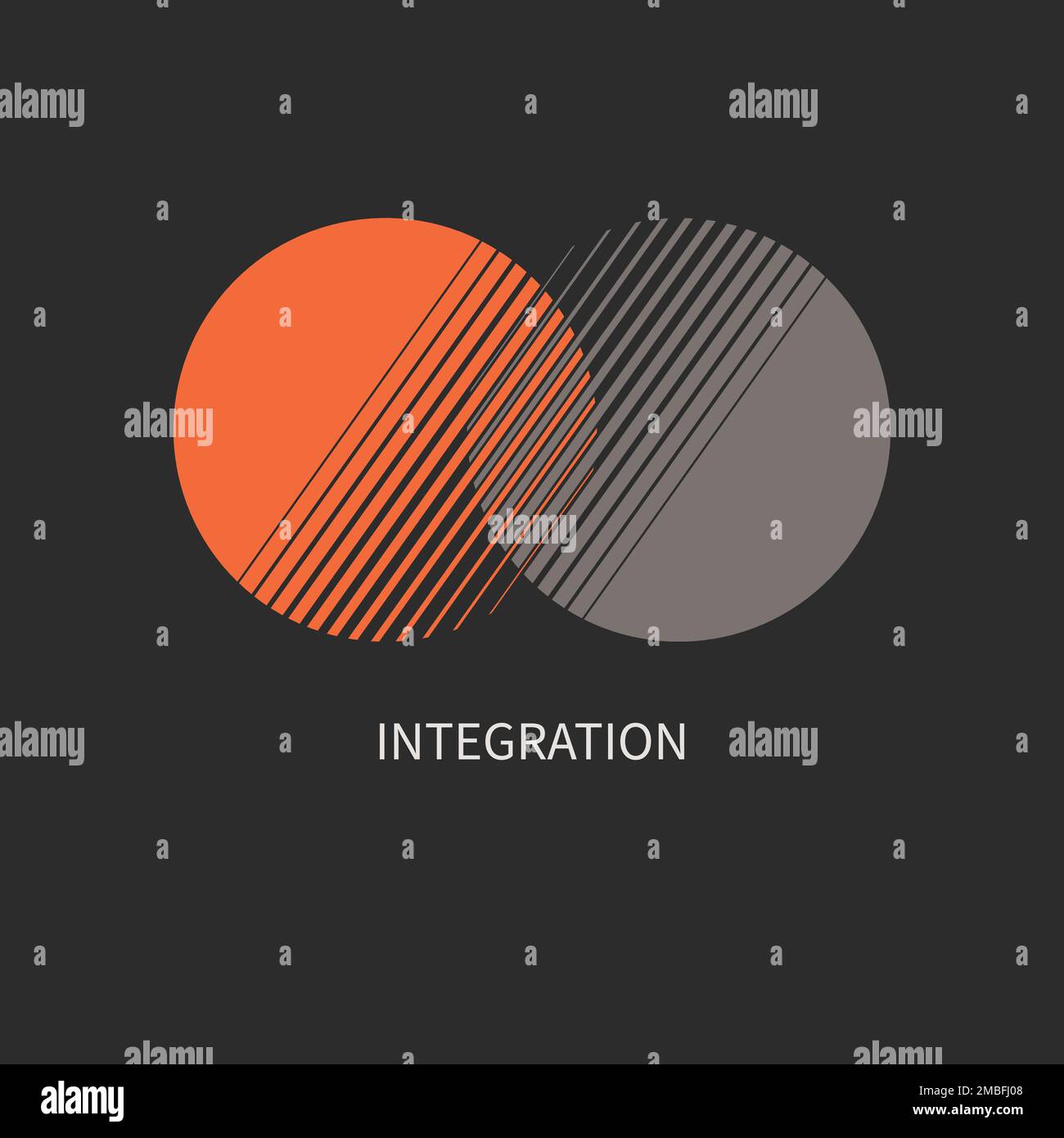 Integration, interaction sign. Round business concept. Interact logo ...