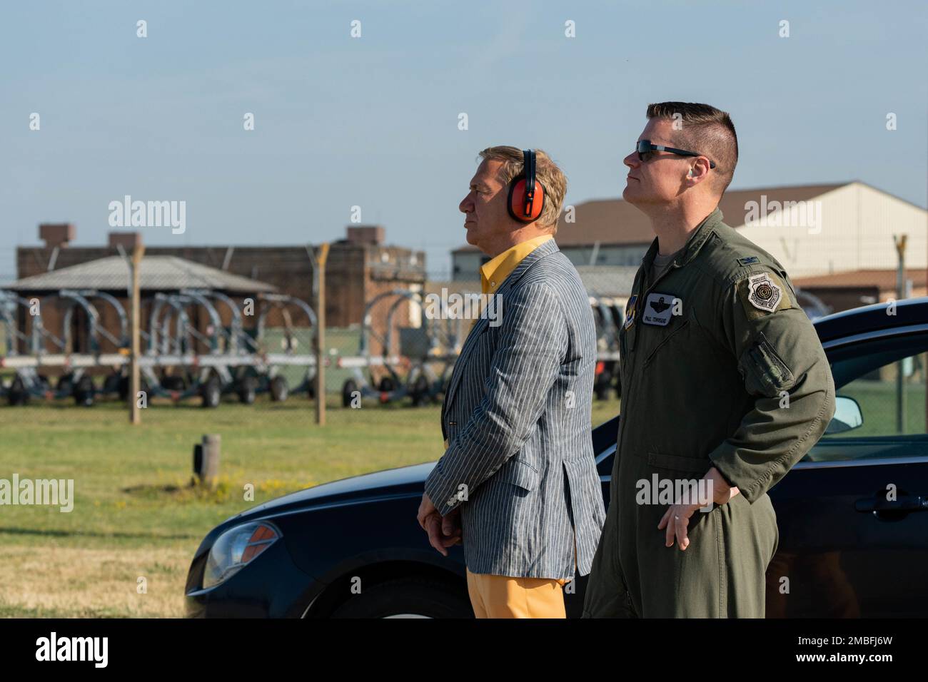 U.S. Air Force Col. Paul Townsend, right, 48th Fighter Wing vice ...