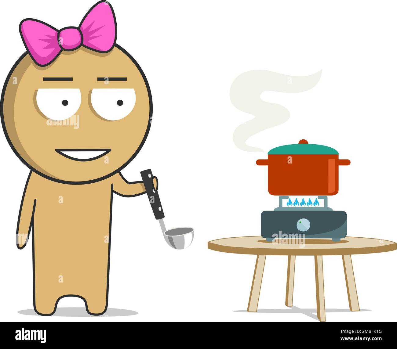 Food cooking in a pot Stock Vector Images - Alamy