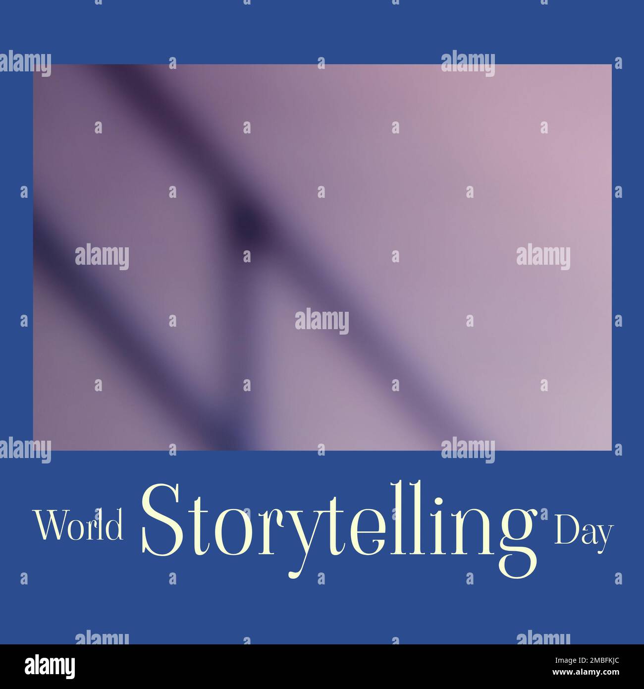 Composition of world storytelling day text over blue background with ...