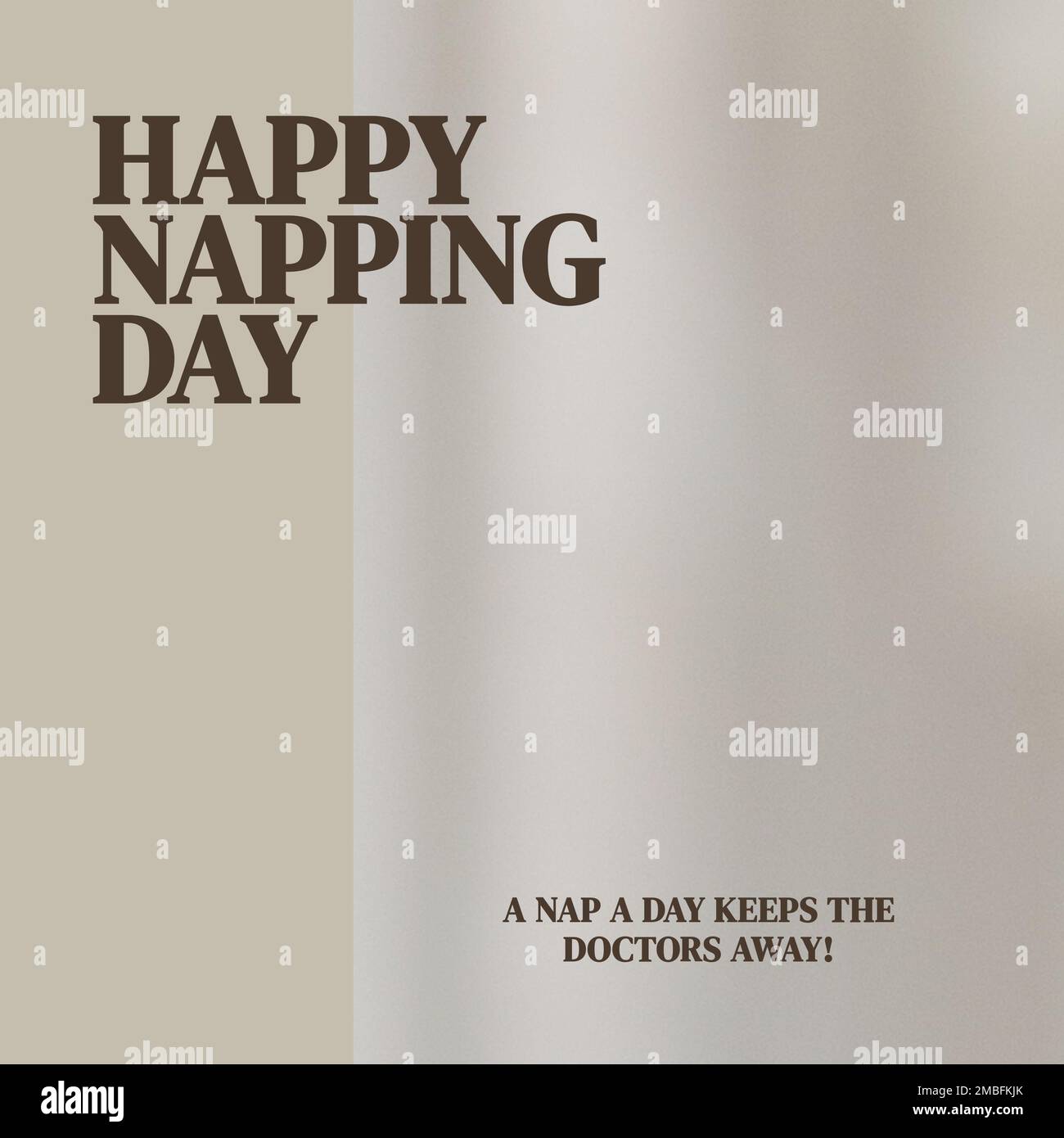 Composition of happy napping day text over grey background with copy ...