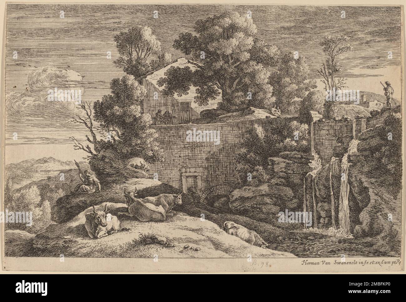 The Spinner and Four Cows Stock Photo - Alamy