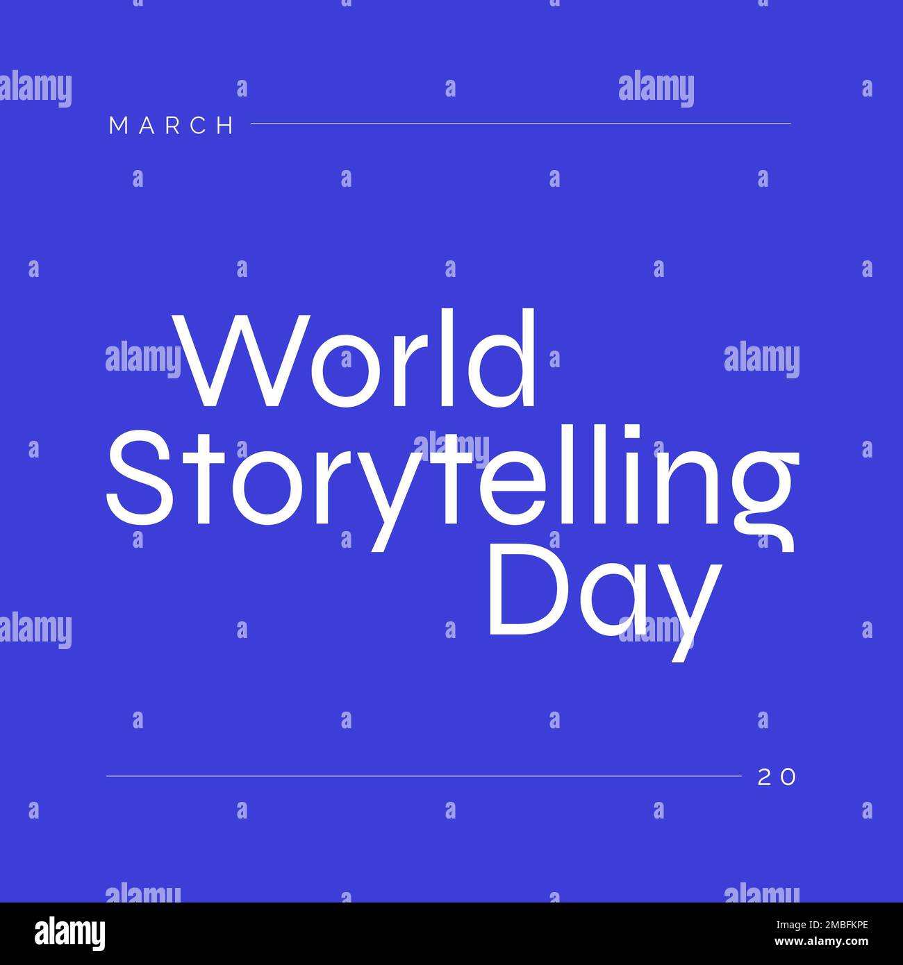Composition of world storytelling day text over blue background with ...