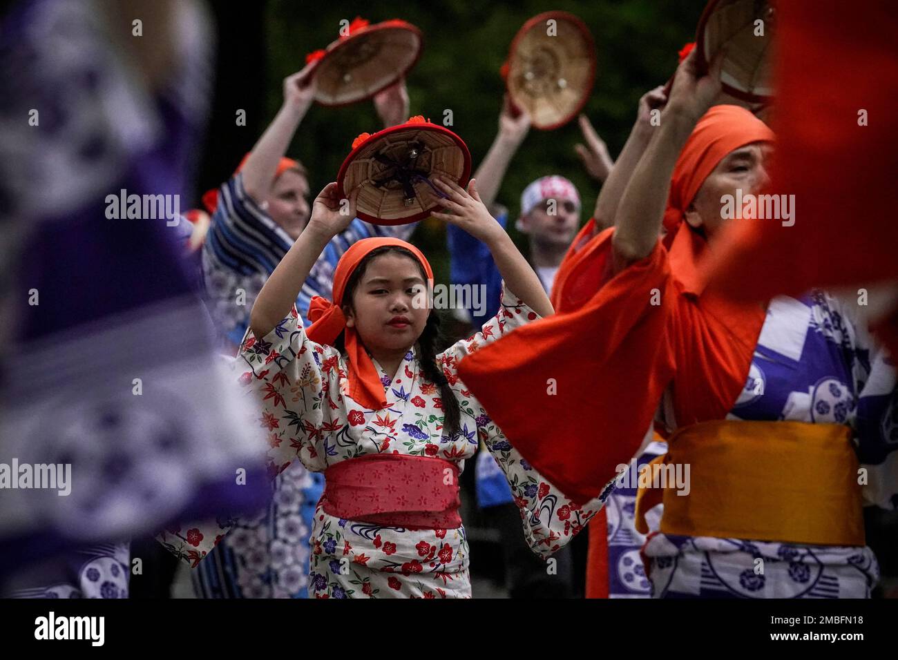 Dancers from the Japanese Folk Dance Institute, perform during the ...